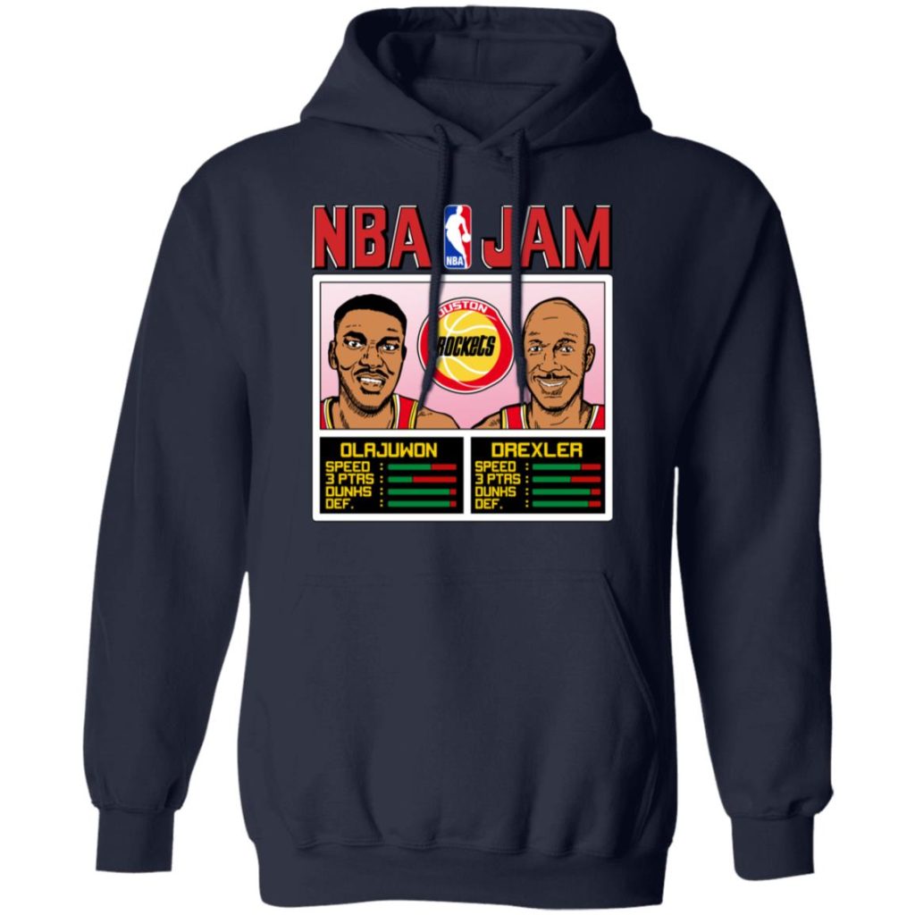 NBA Jam Rockets Olajuwon And Drexler T-Shirts, Hoodies, Long Sleeve