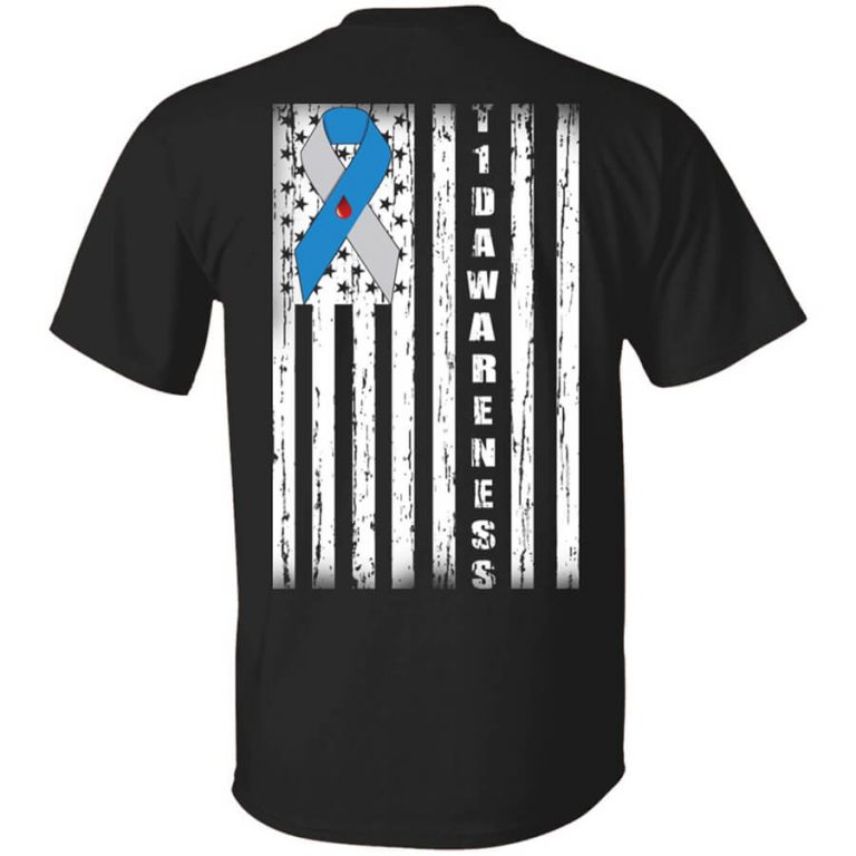 Type 1 Diabetes Awareness Support T1D Flag Ribbon T-Shirts, Hoodies ...