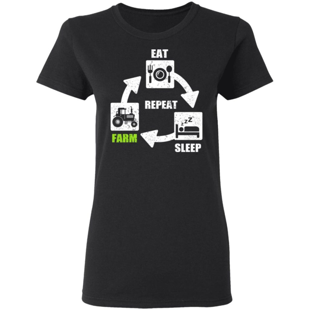 Eat Sleep Farm Repeat Farming T-Shirts, Hoodies, Long Sleeve