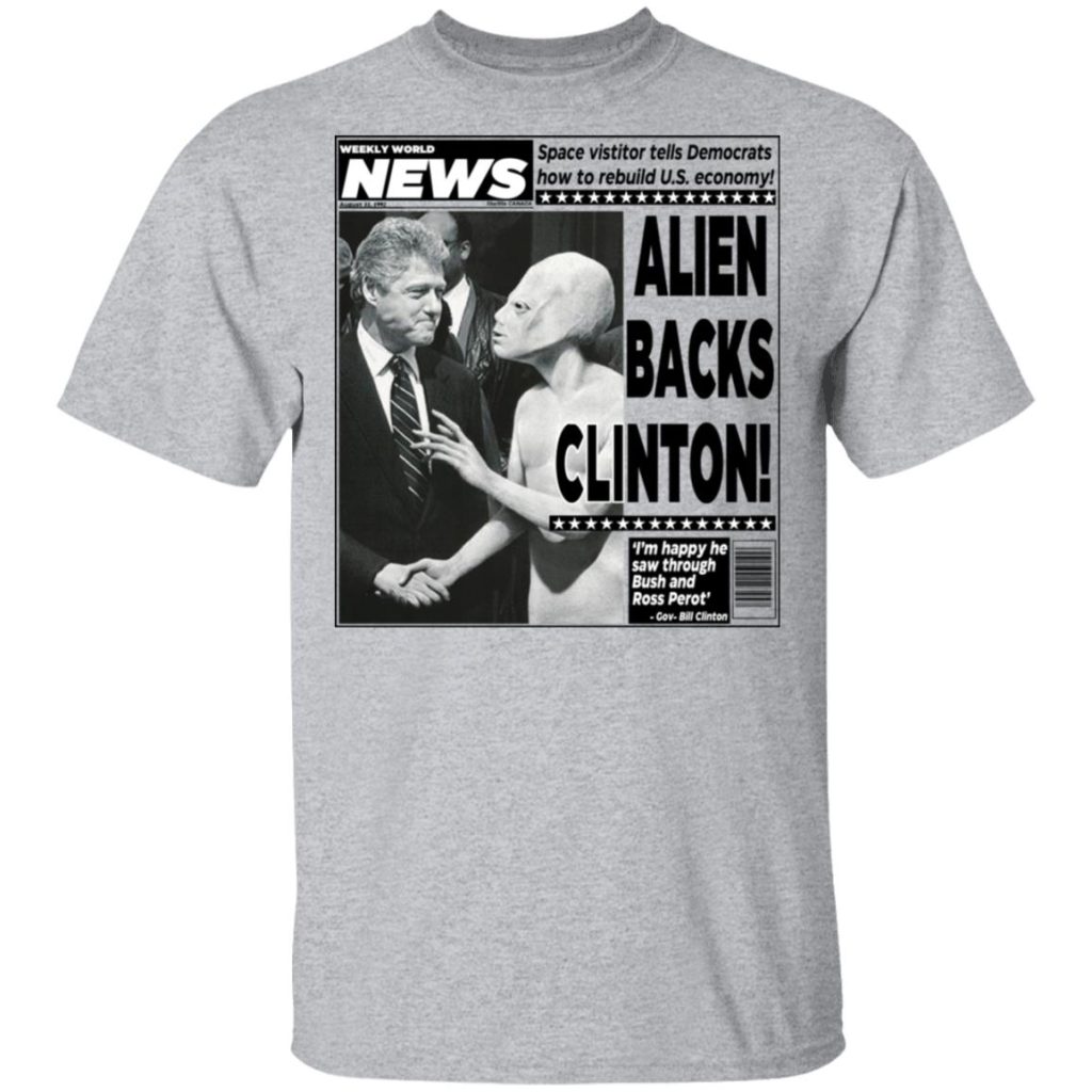 Vintage World News Alien Backs Clinton T-Shirts, Hoodies, Long Sleeve