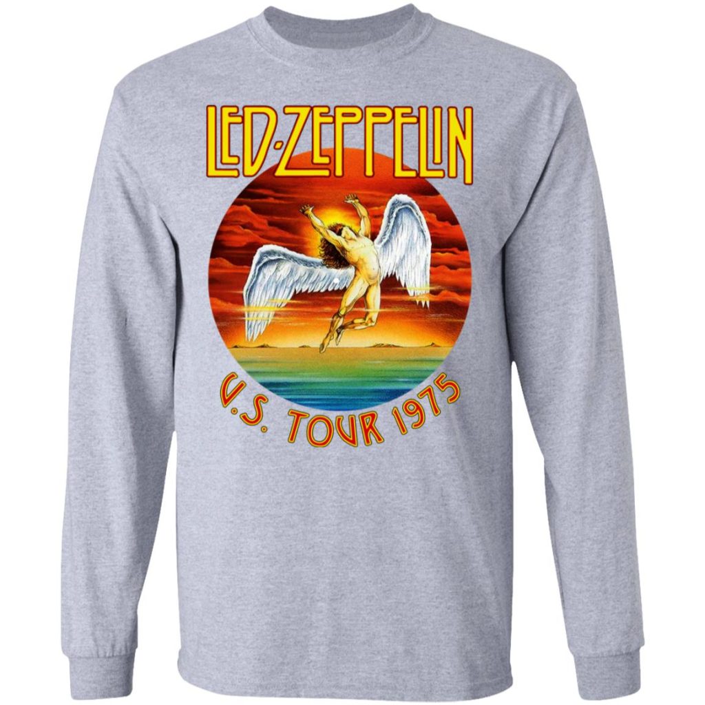 Led Zeppelin T Shirts Men Led Zeppelin T Shirt US 1975 Tour Flag Band ...