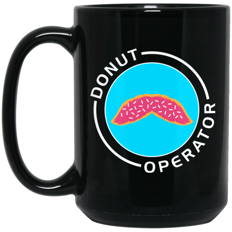 Donut Operator Sprinkles Mustache Mug