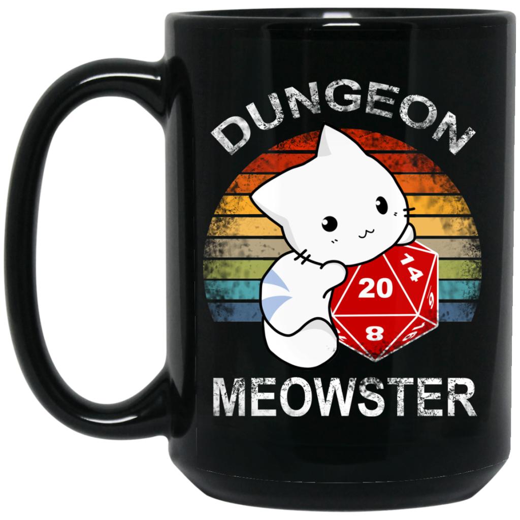 Dungeon Meowster Retro Vintage Funny Cat Mug