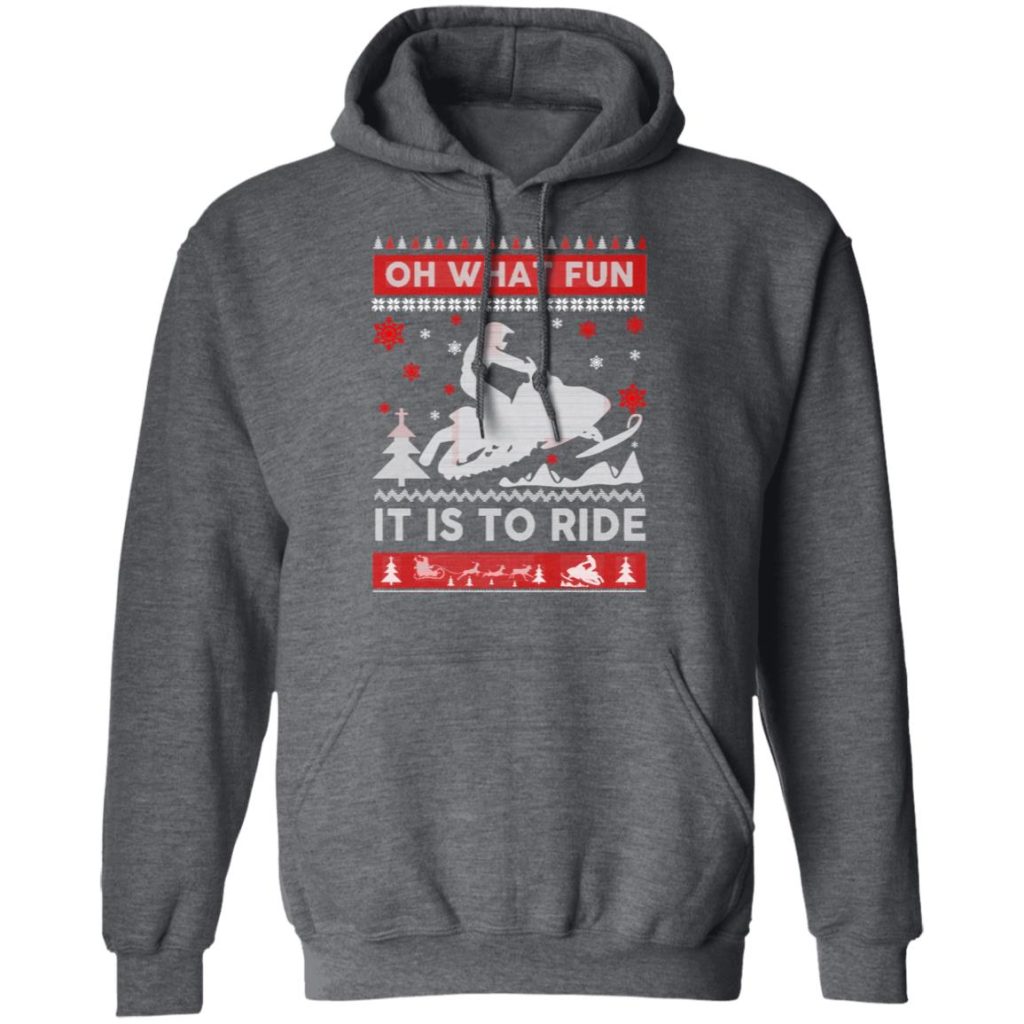 Snowmobile Sweater Christmas Oh What Fun It Is To Ride T-Shirts ...