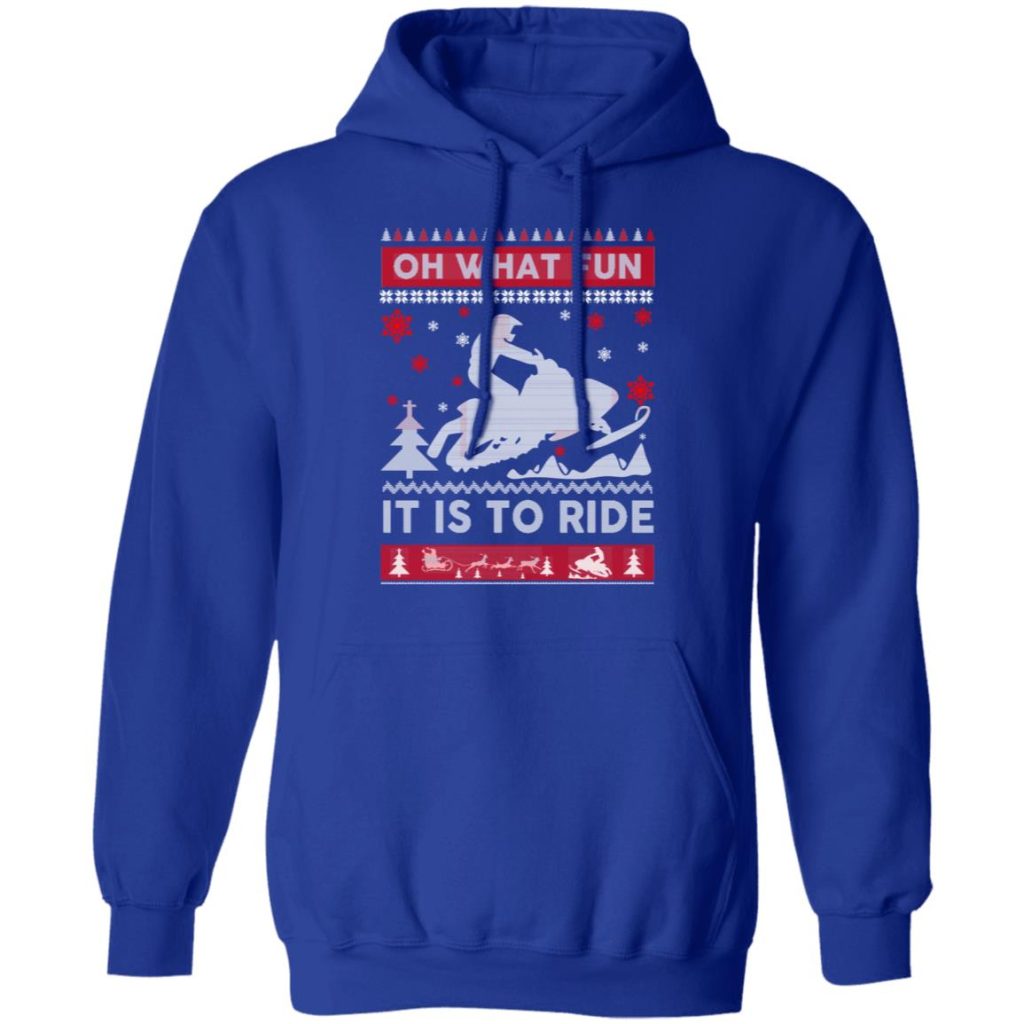 Snowmobile Sweater Christmas Oh What Fun It Is To Ride T-Shirts ...